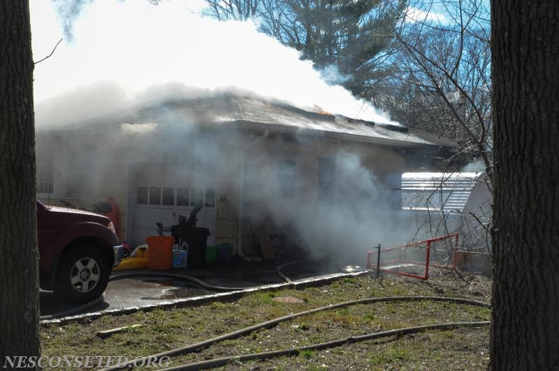 High Winds Pushes The Fire Destroying Home - Nesconset Fire Department